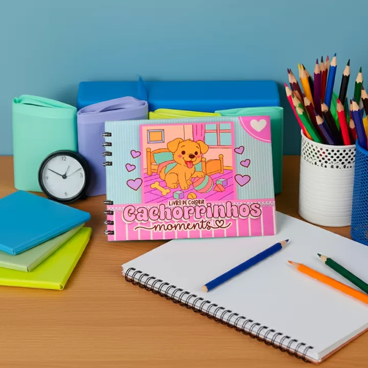 Livro de Colorir Dog Momentos - Bem Cortado - Papelaria Fofa